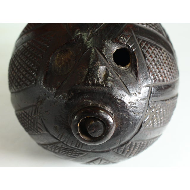 Early 1800's Carved Coconut Shell Vessel Sailor's Art | Chairish