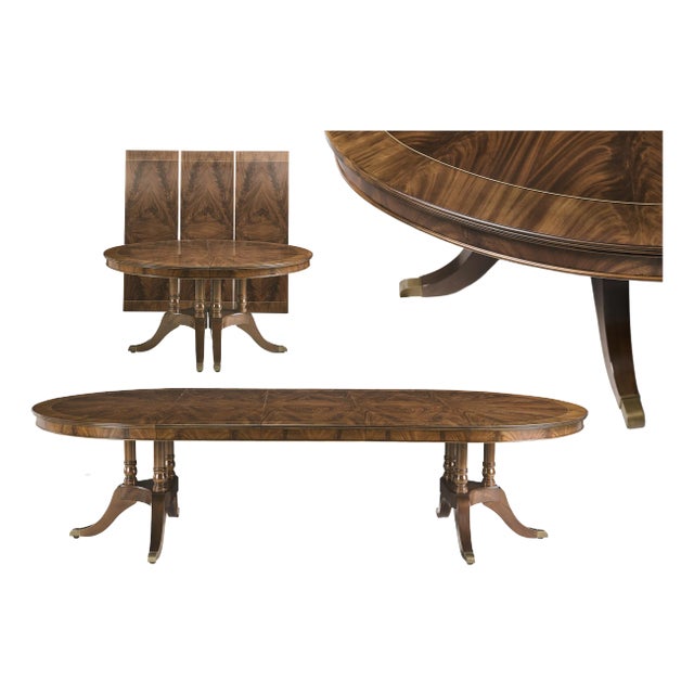 Round to Oval Mahogany Dining Table Seats 12 -Traditional Round ...