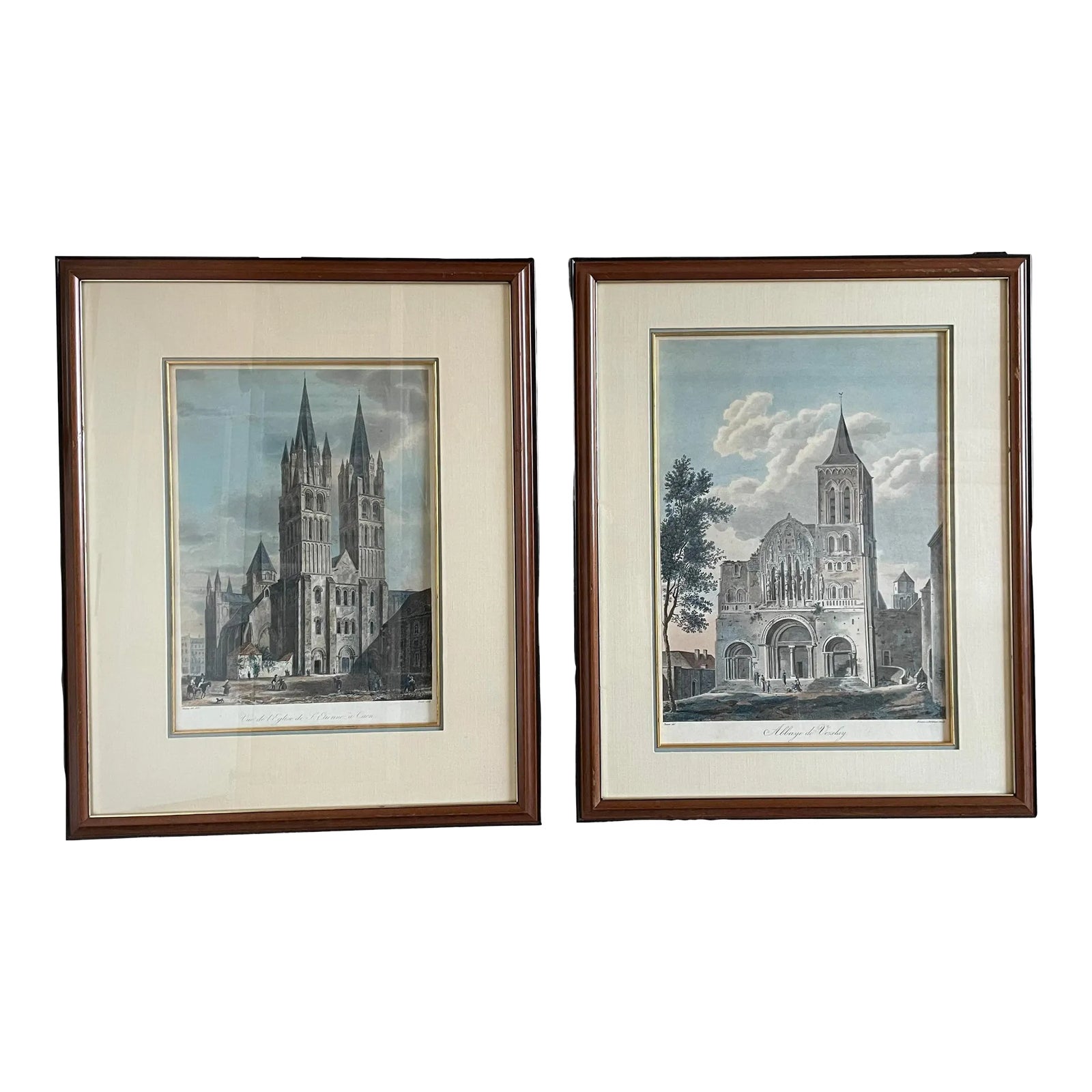 Antique French Engravings of Cathedrals. By Claude François Fortier ...