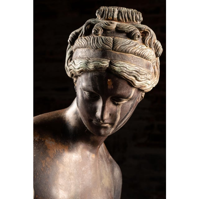 1920s Grand Tour Style Oxidized Statue of Venus With the Apple | Chairish