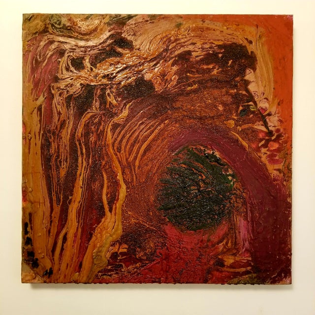 Early 21st Century Signed Matt Lamb Abstract Earth Tone Dip Painting ...