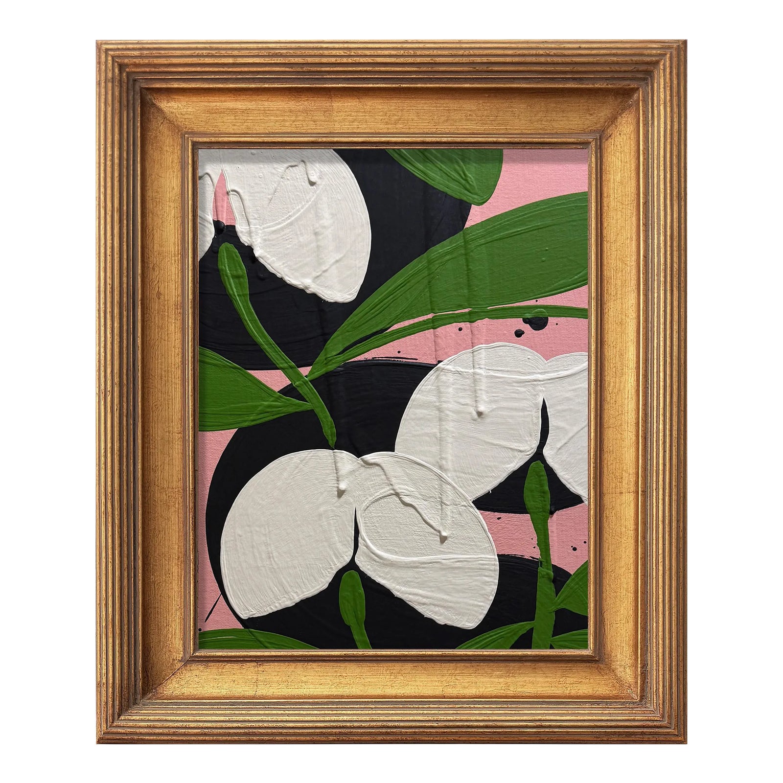 Ron Giusti Mini Tsubasa Orchid Blush Black Cream Acrylic Painting ...