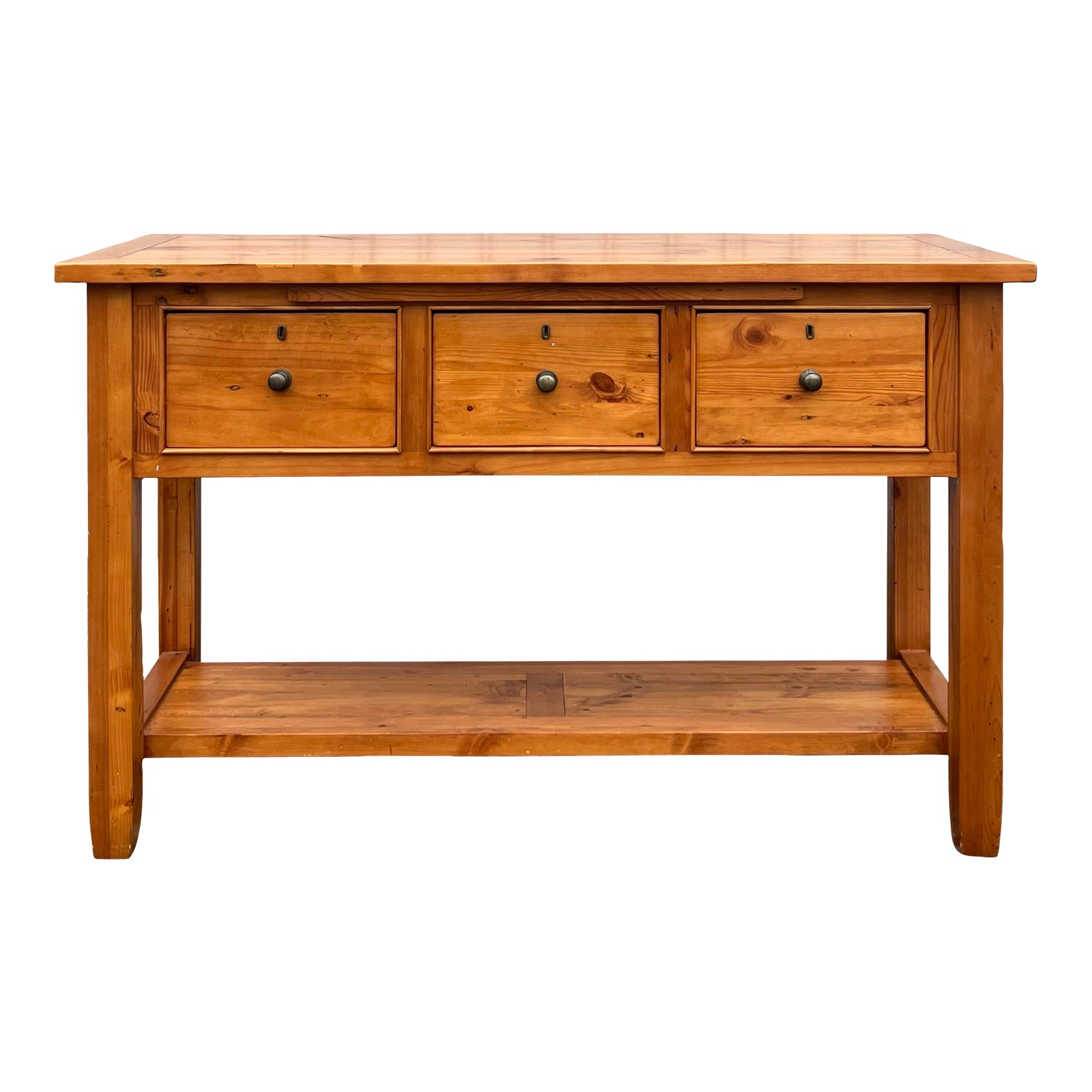 Pottery Barn Farmhouse Pine Console / Sideboard | Chairish