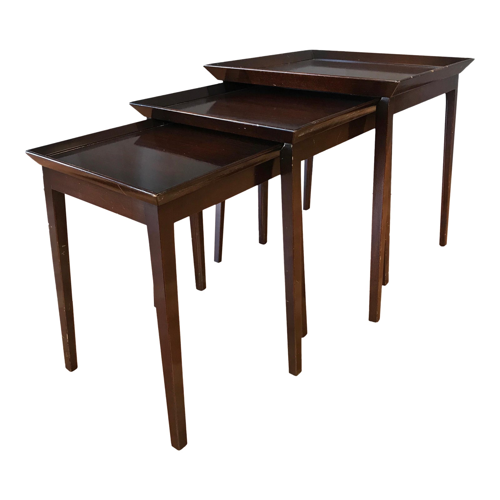 Widdicomb Mahogany Nesting Tables - Set of 3 | Chairish