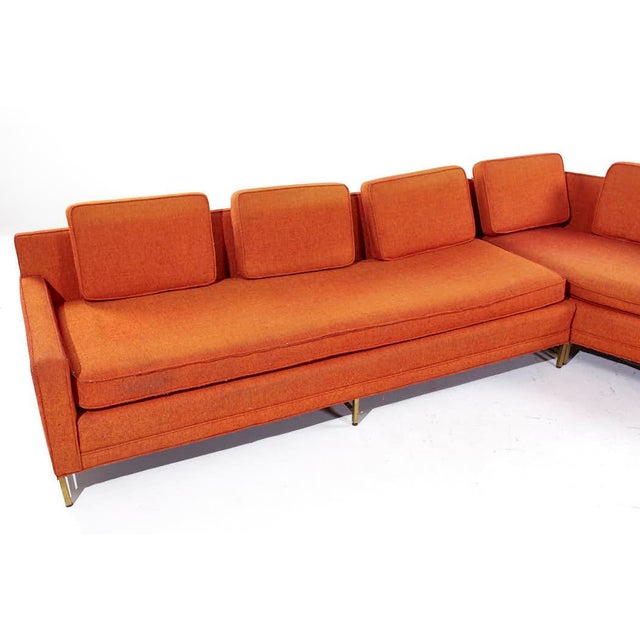 Paul McCobb Style Rowe Mid Century Brass Sectional Sofa | Chairish