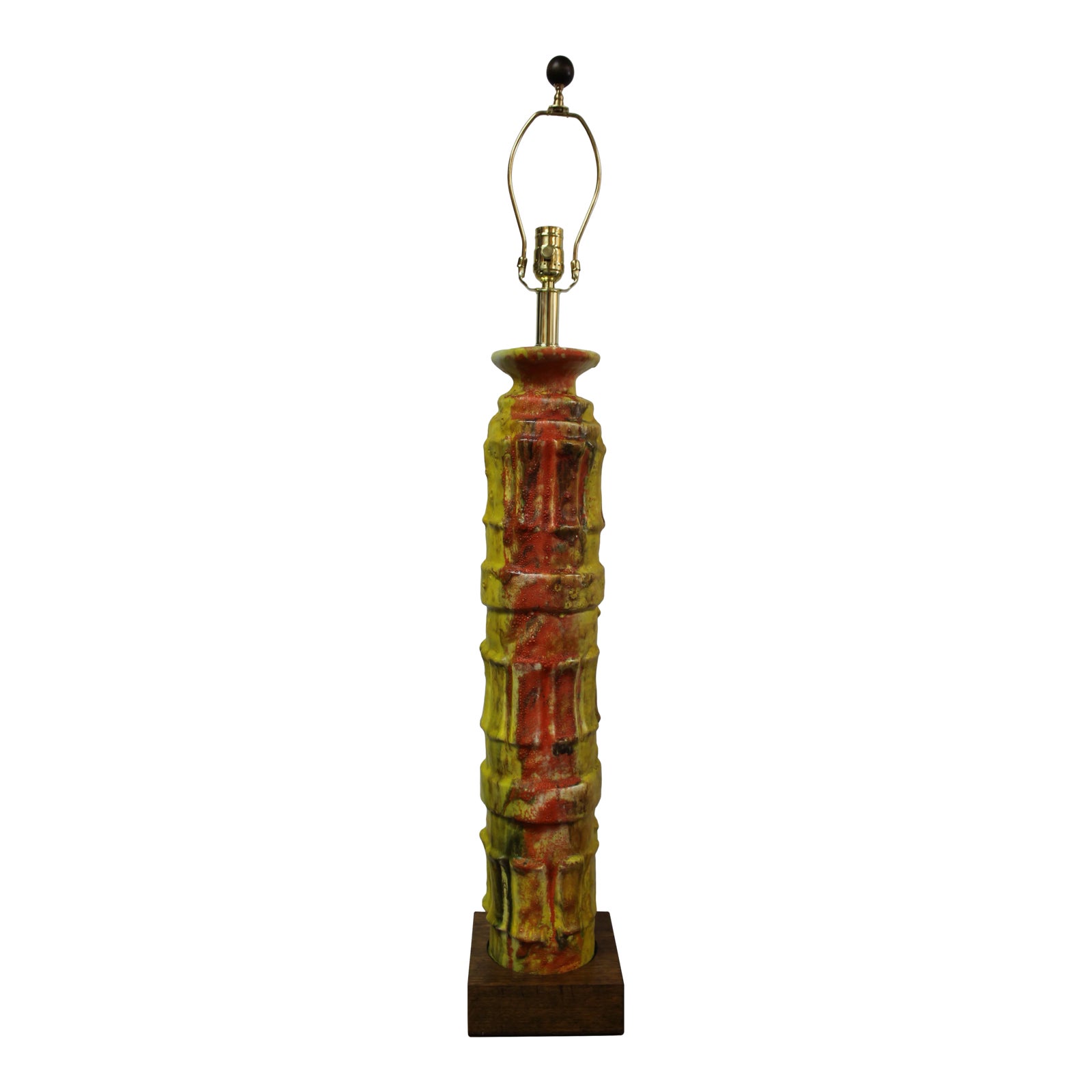 Multi-Colored Ceramic Lamp, Style of Bitossi | Chairish