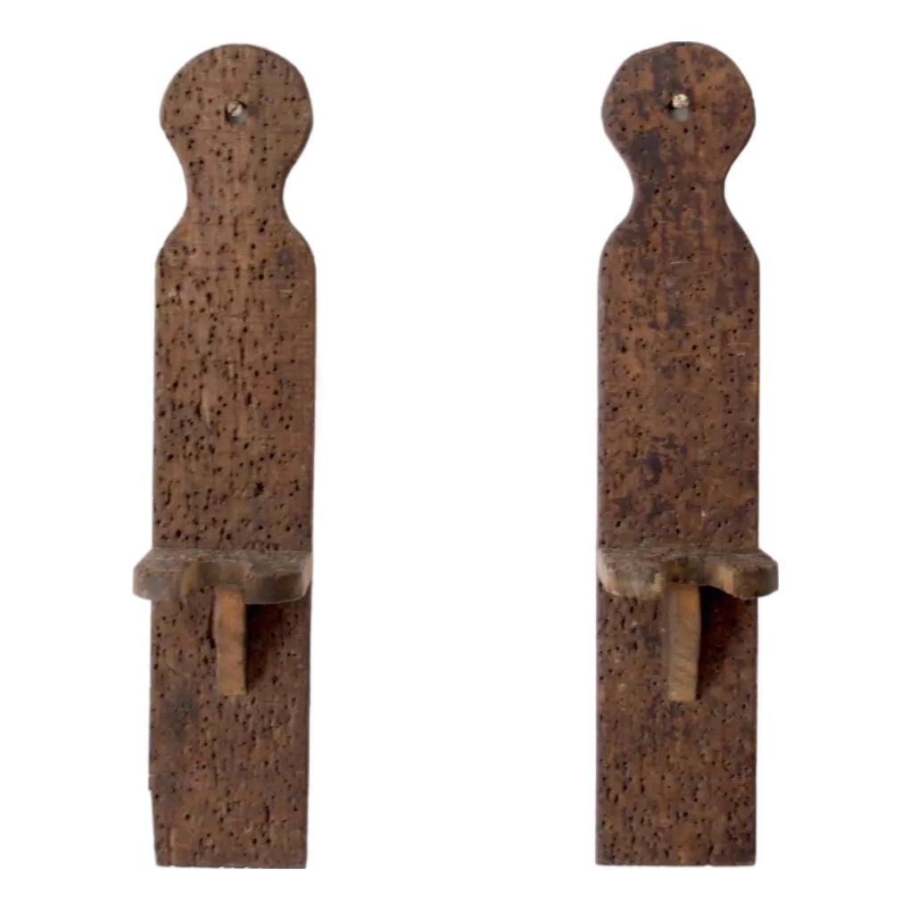 Antique Yarn Swift Brackets Pair | Chairish