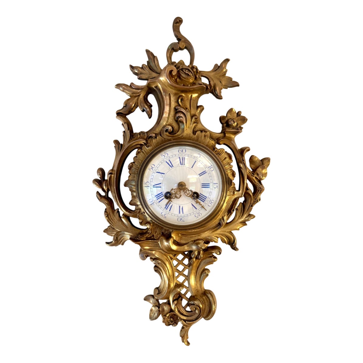 Antique French Victorian Neo-Rococo Wall Clock, 1830 | Chairish