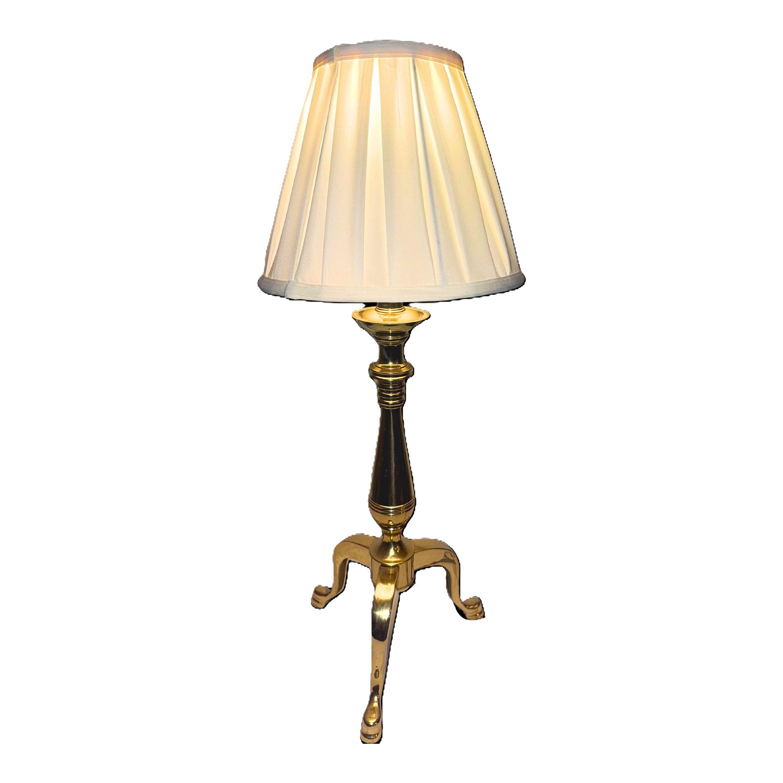 1960s Attributed Frederick Cooper Solid Brass Tripod Lamp | Chairish