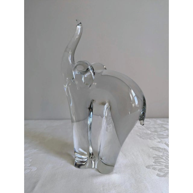 Vintage Stylized Large Glass Elephant Figure | Chairish