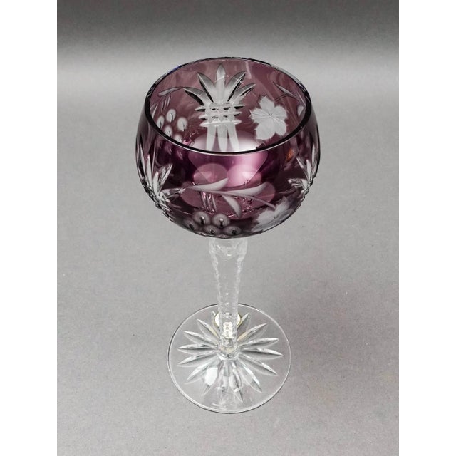 Late 20th Century Ajka Marsala Purple Cut to Clear Crystal Hock Wine ...
