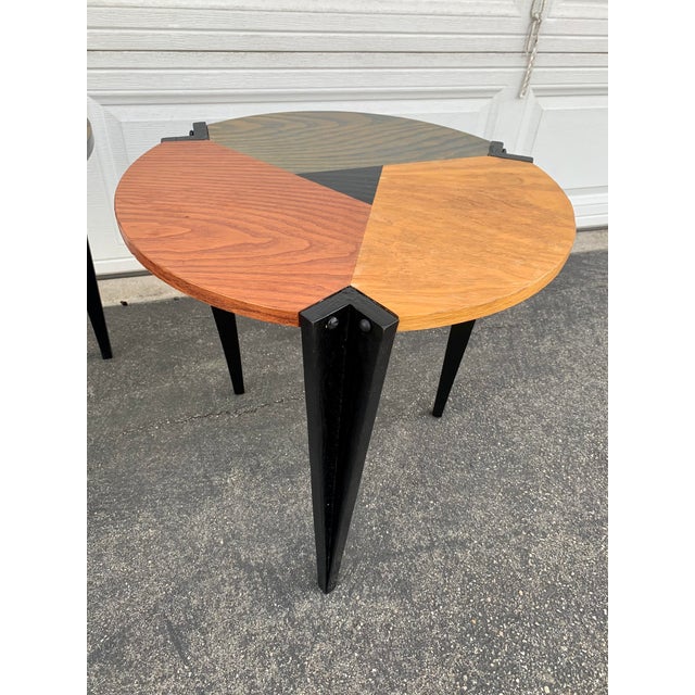 3 Legged Memphis Tables | Chairish