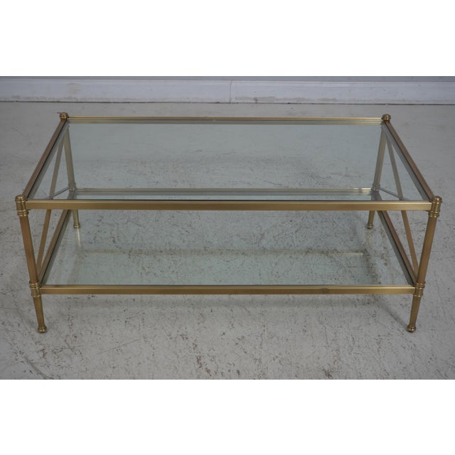Regency Style Brass & Glass Coffee Table | Chairish