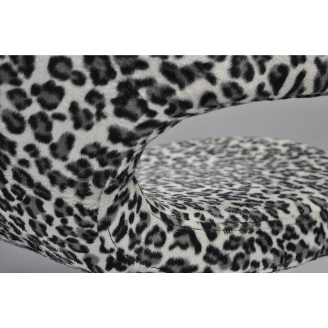 Modern Leopard Print Chrome Swivel Lounge Chair | Chairish