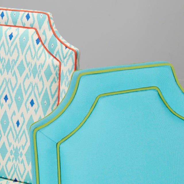 21st Century Colorful Designer Parsons Dining Chairs With Contrasting ...