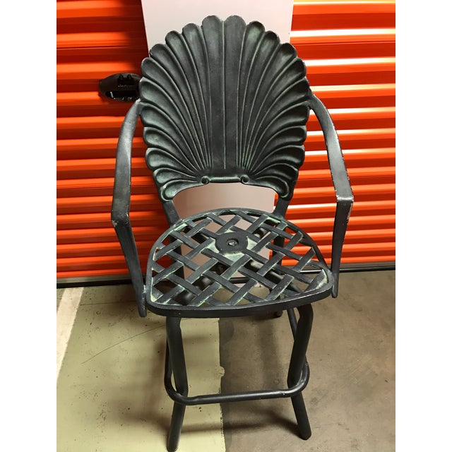 1960s Venetian Grotto Style Scalloped Shell Back Bar Stools - Set of 2 ...