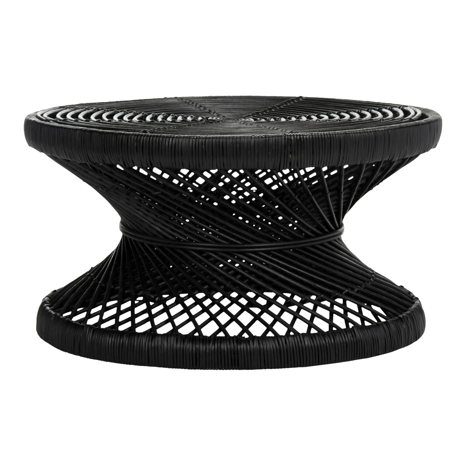 Large Bowed Coffee Table in Black | Chairish
