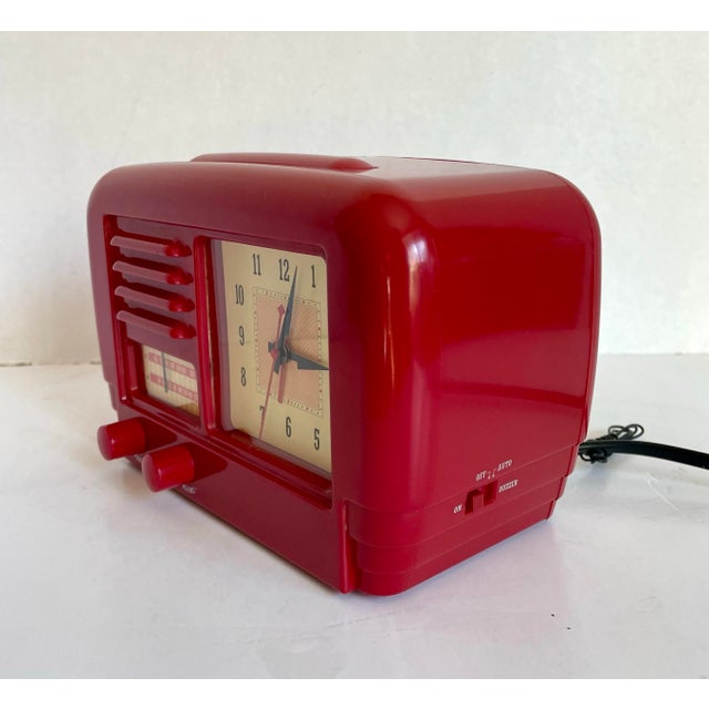 1980's Retro Red Alarm Clock Radio | Chairish