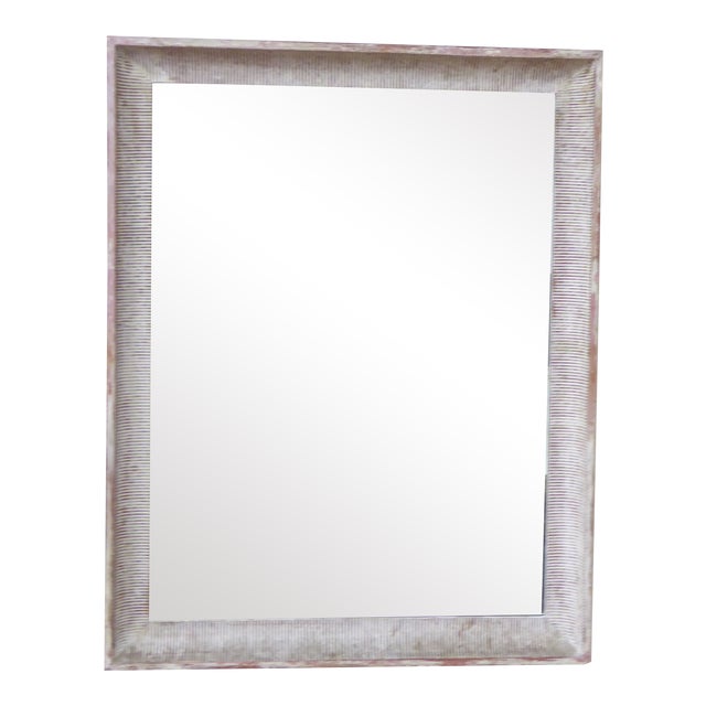 Vintage Modern Combed Finish Whitewashed Mirror | Chairish