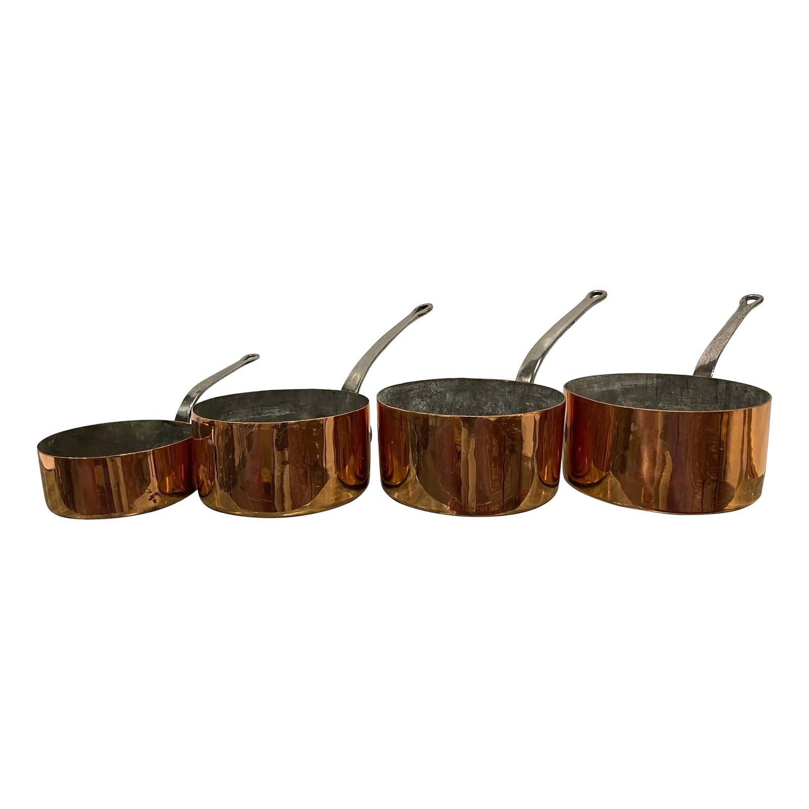 French Four Copper Pots in Different Sizes, 19th Century - Set of 4 ...