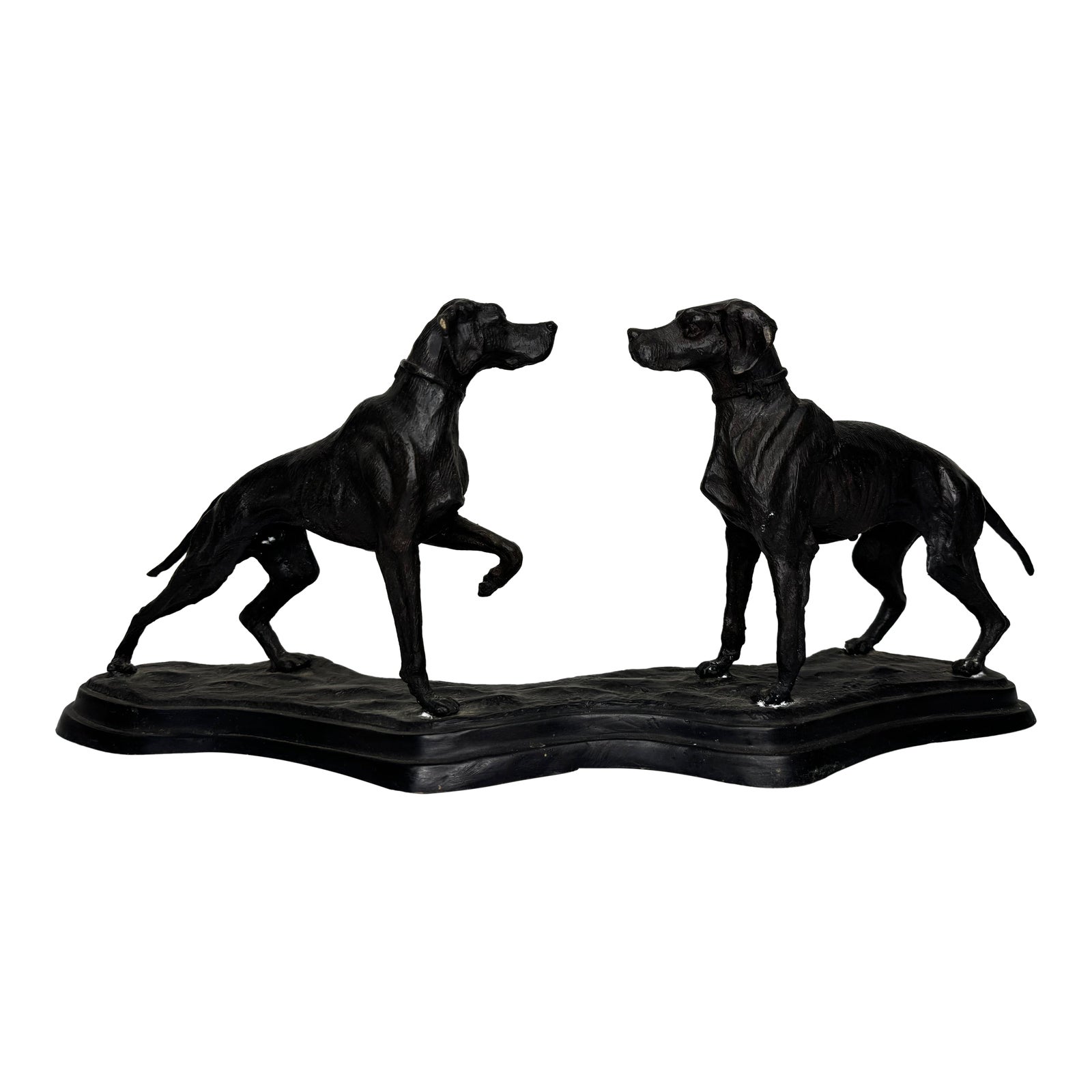French 19th Century Group Bronze Hunting Hound Dogs Follower of Auguste ...