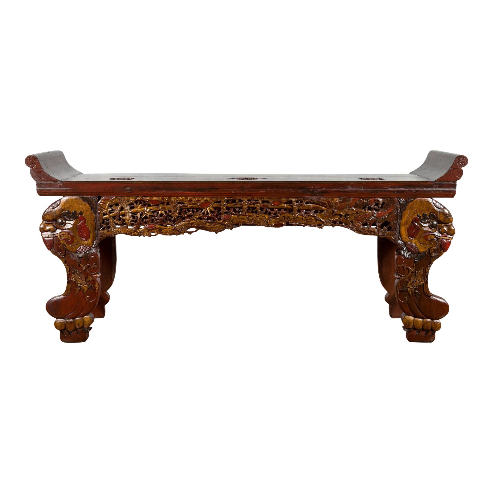 Mid 19th Century Chinese Qing Dynasty Carved Console Table with ...