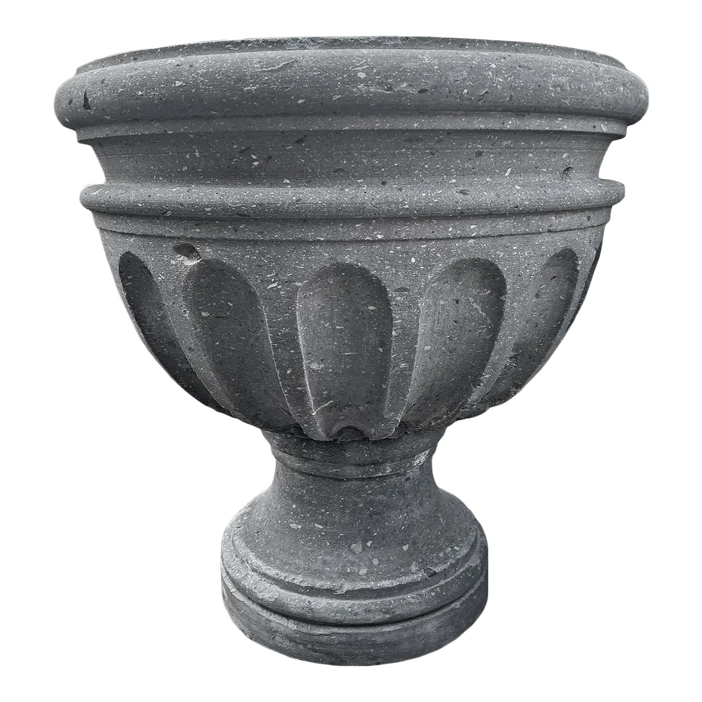 Stone Cement Carved Urn Planter | Chairish