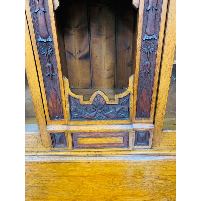 Antique Handcarved Display China Cabinet Display Case | Chairish