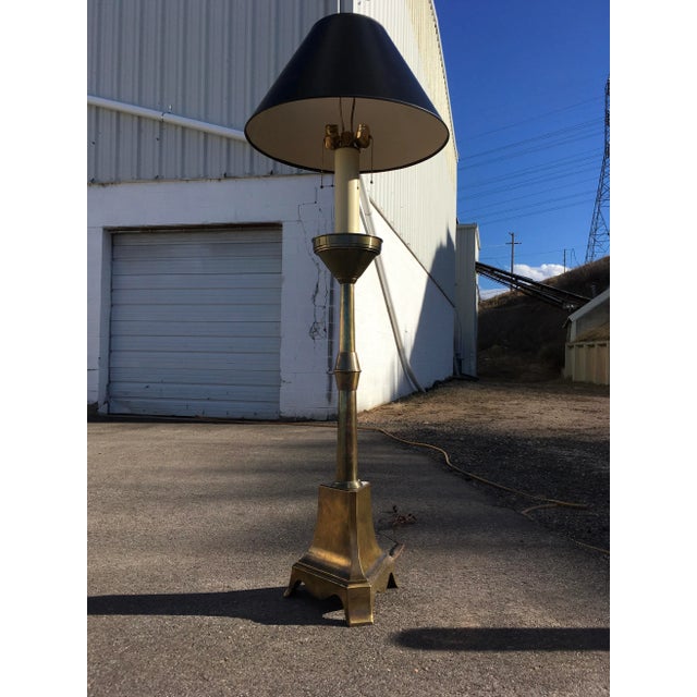 Large Chapman Solid Brass Pyramid Floor Lamp in Mastercraft | Chairish