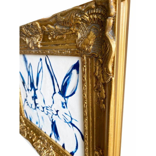Bunny Hop Original Art Gold Gilded Wooden Frame Artist Tatiana ...