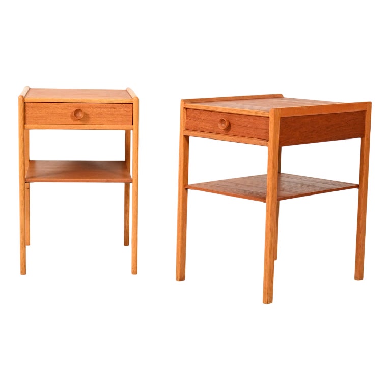 Scandinavian Teak Bedside Tables, 1960s, Set of 2 | Chairish