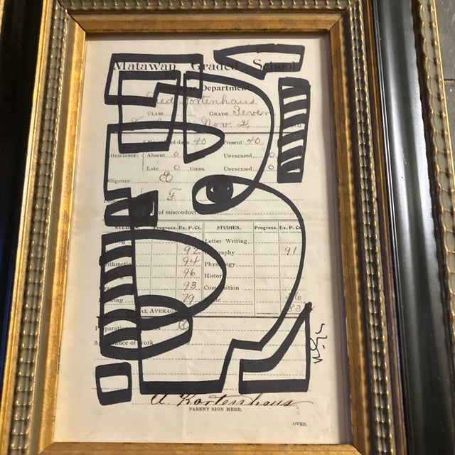 Contemporary 2 Original Wayne Cunningham Abstract Marker Drawings ...