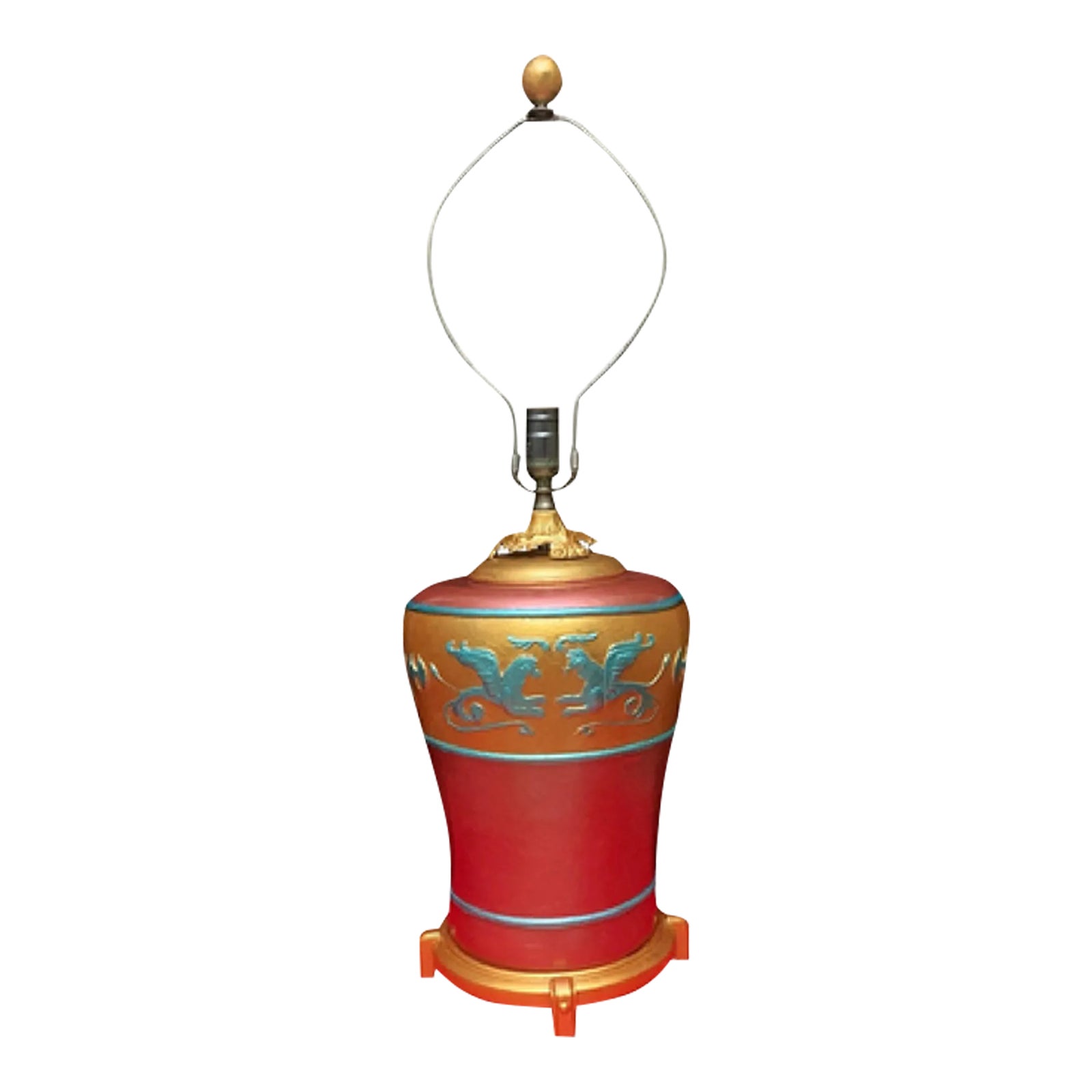 Vintage Griffin Amphora Table Lamp | Chairish