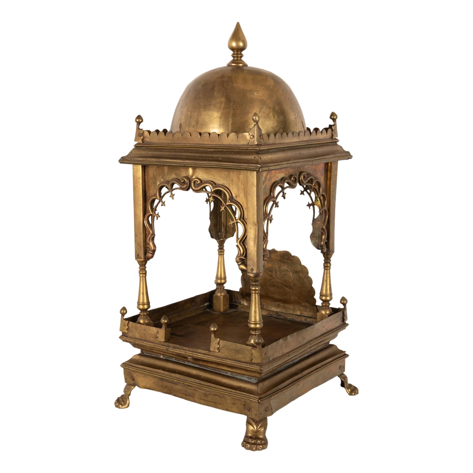 Large Antique East Indian Brass Hindu Altar Temple Statue Shrine Mandir ...