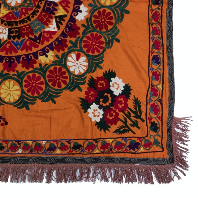Vintage Handmade Silk Wall Hanging | Chairish