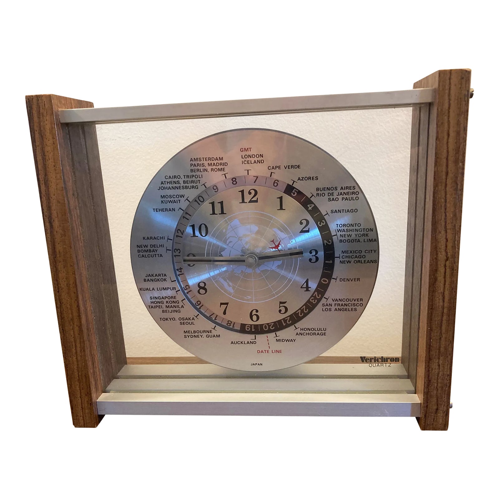Mid Century Verichron World Clock | Chairish