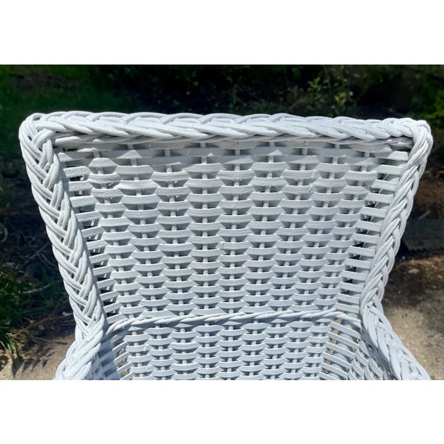 Traditional Children's White Wicker Rocking Chair | Chairish