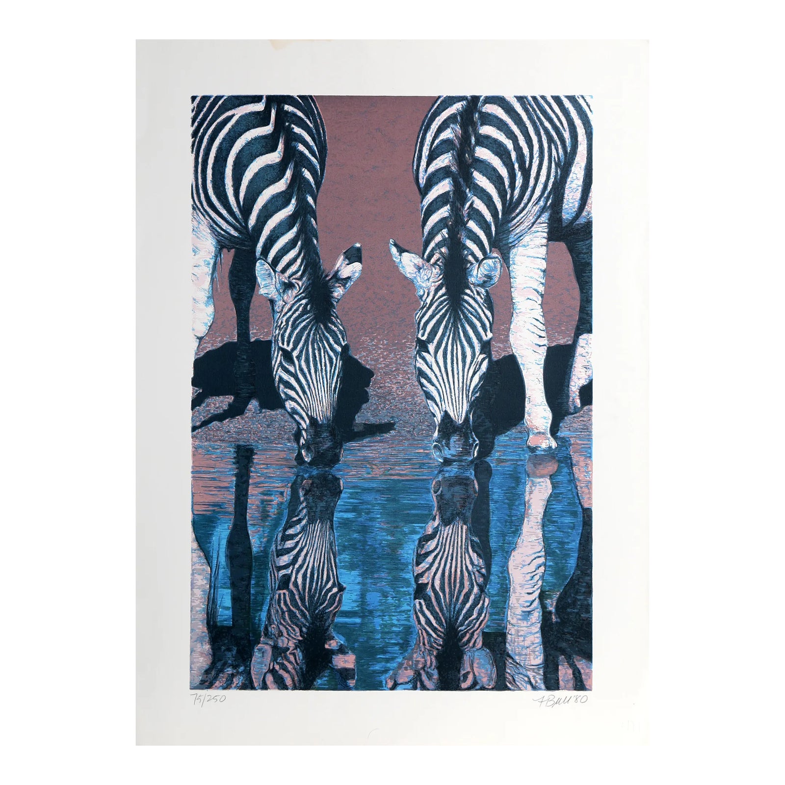 Zebras, Fran Bull Screenprint, Signed and Numbered in Pencil | Chairish