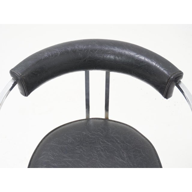 Barrel Back Vinyl Arm Chair, 1970s | Chairish