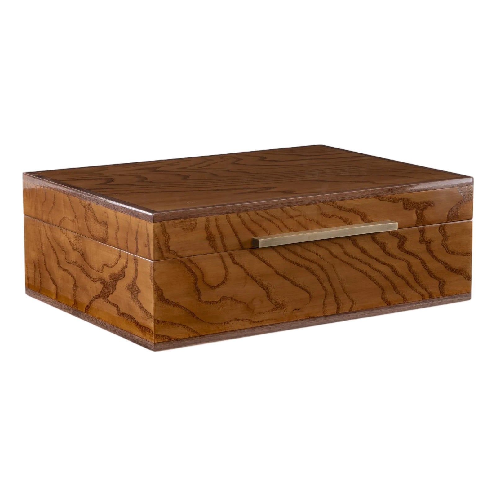 Maitland-Smith Walnut And Brass Box | Chairish