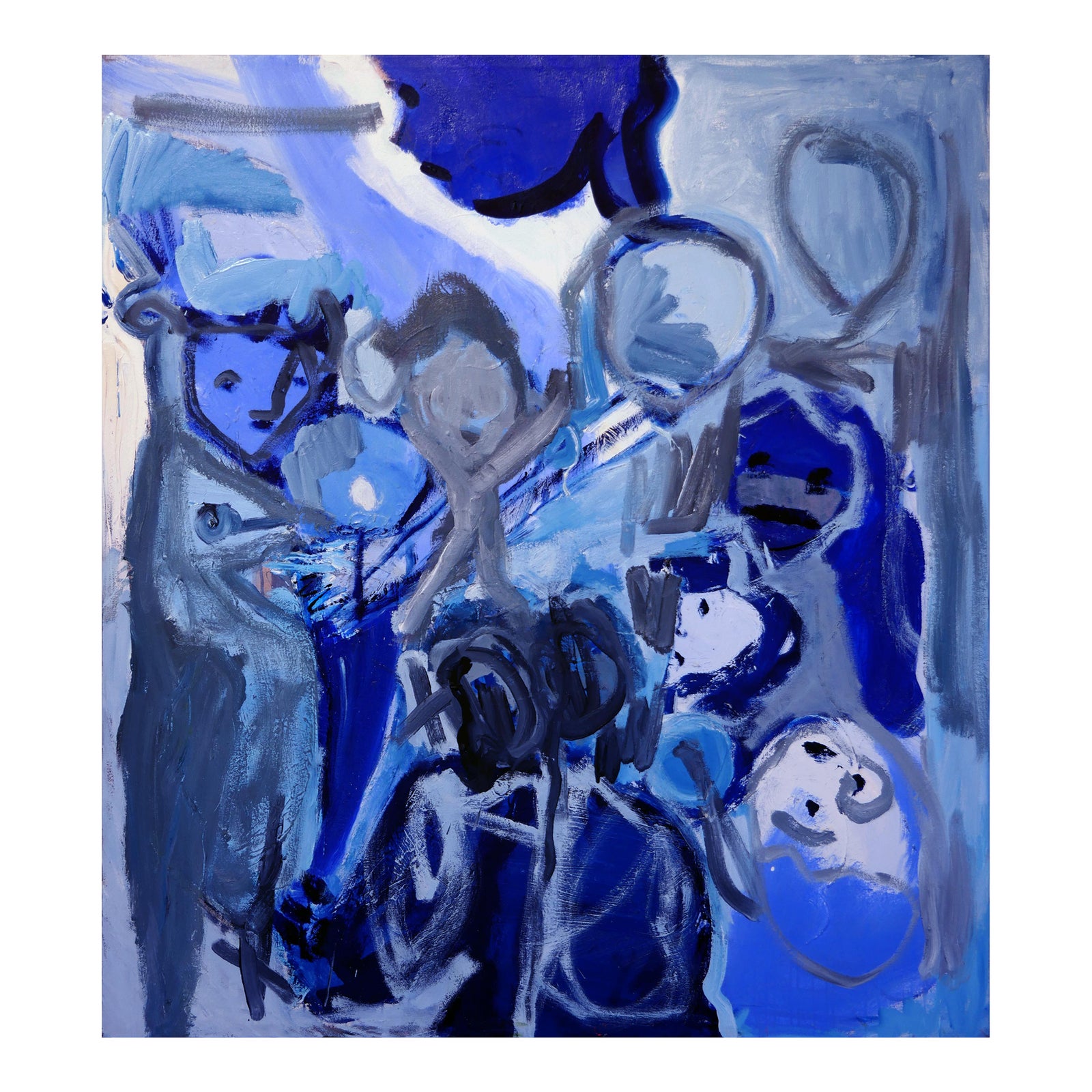 2022 "Blue Melt" Contemporary Abstract Expressionist Blue Toned ...