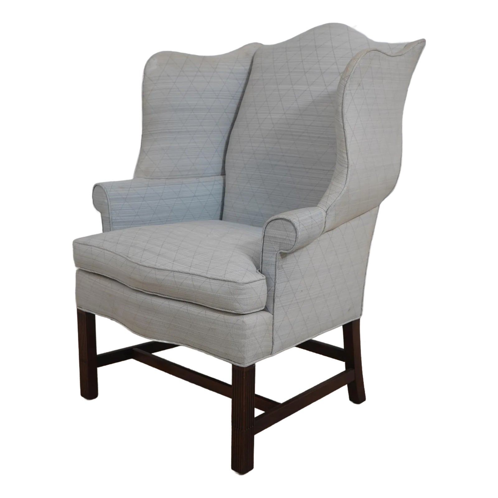 Baker Chippendale Mahogany Wing Back Easy Chair | Chairish