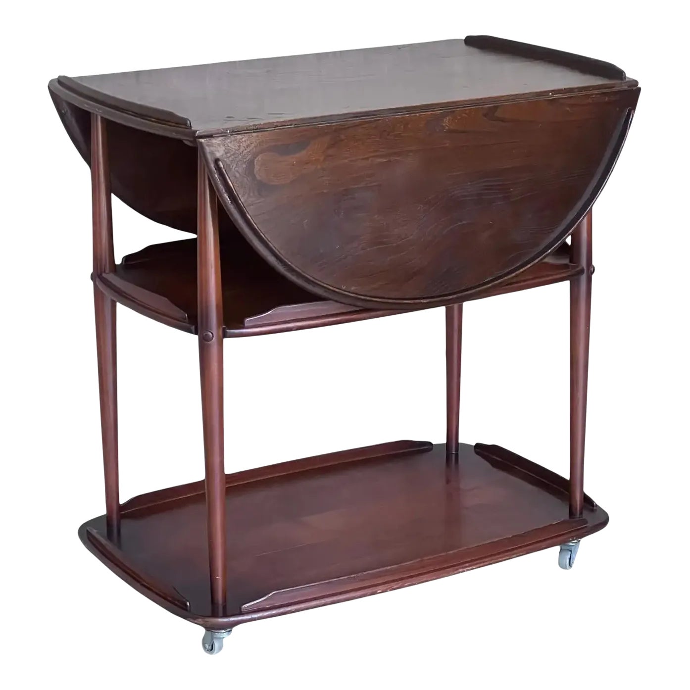 Early 20th Bar Cart With Three Tier and Two Leafs Convertible in Tea ...