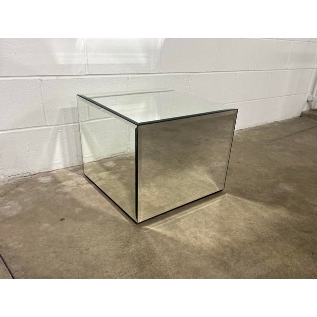 1970s Vintage Post Modern Hollywood Regency Style Glass Mirror Cube ...