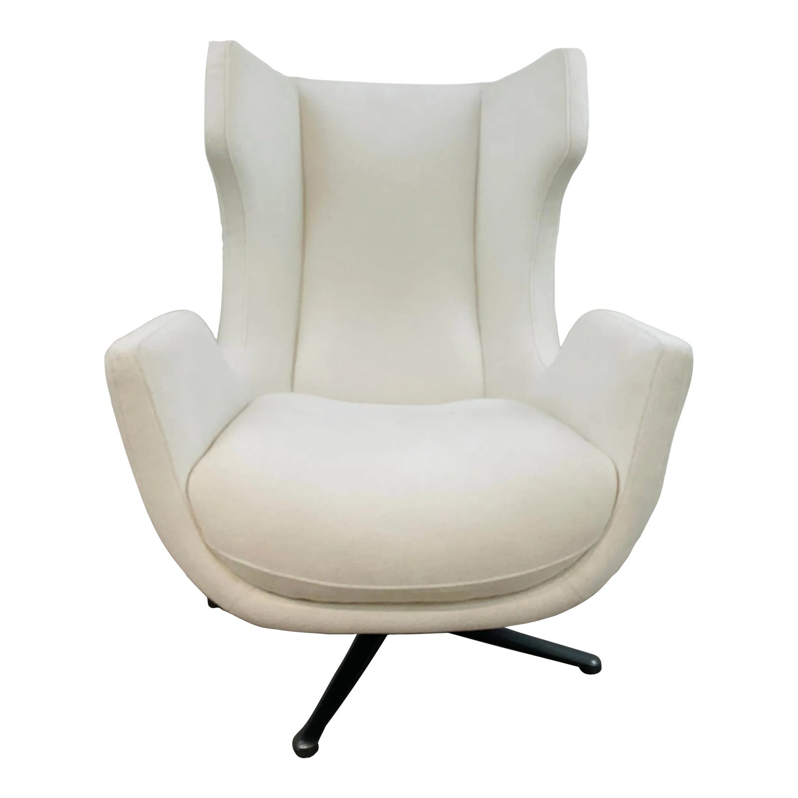 Mod Contemporary White Club Chair | Chairish