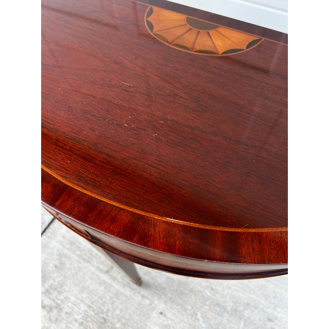 Vintage Baker Hepplewhite Style Mahogany Demilune Console or Entry ...