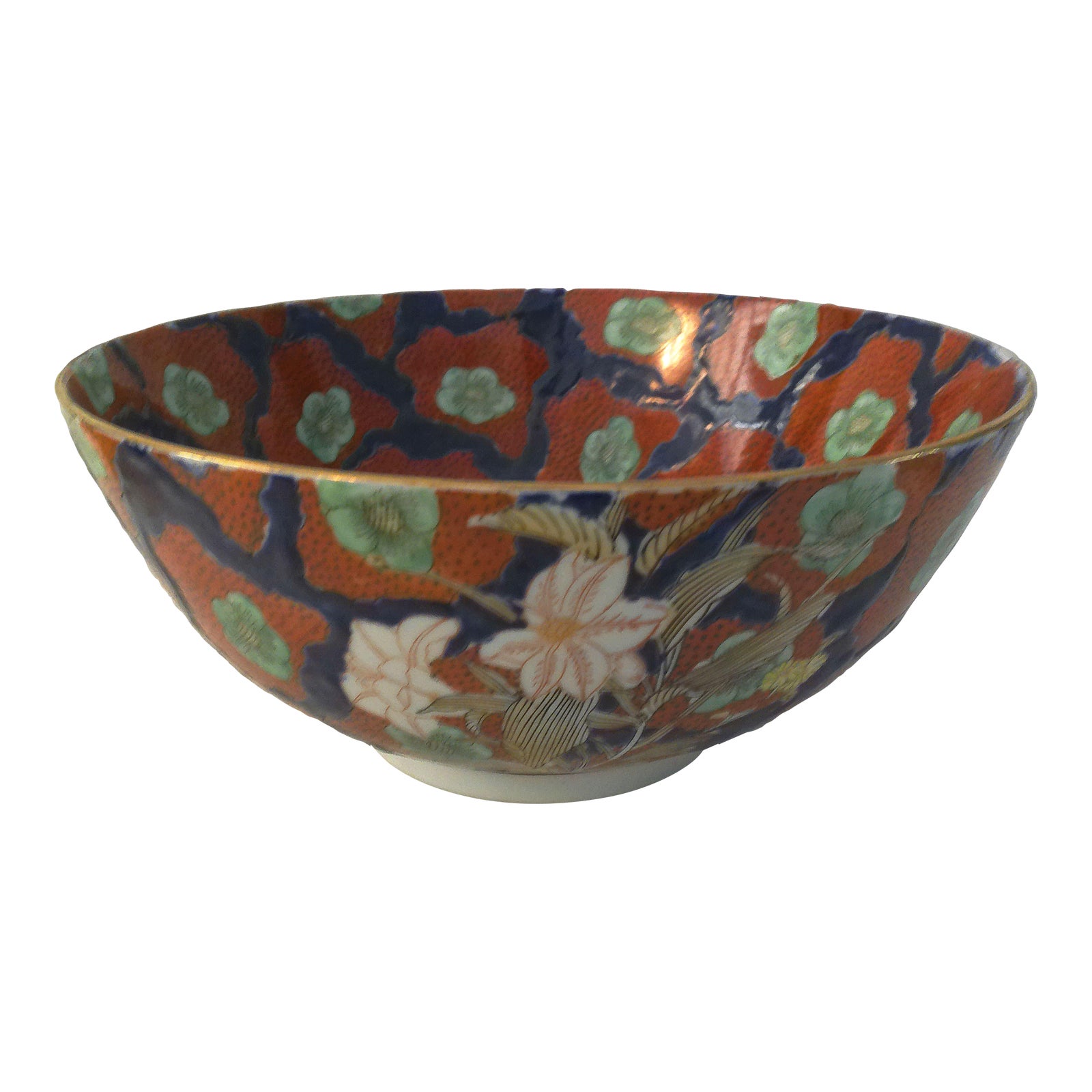 Vintage Chinese Red Floral Ceramic Bowl | Chairish