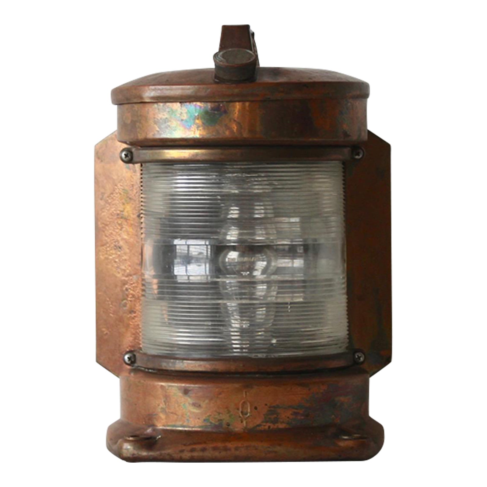 Vintage Maritime Salvaged Copper Ships Lantern Lamp | Chairish