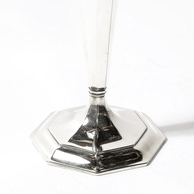 Tiffany & Co. Art Deco Octagonal Sterling Silver Trumpet Vase | Chairish