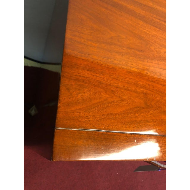 Modern Hollywood Double Chest Mahogany With Leather Pulls Labeled by ...